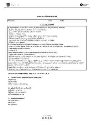 Prueba.Comprensión Lectora-3ro-Remedial 1 -2022 - PRUEBA COMPRENSI”N LECTORA 1∞ - 2∞ B¡SICO ...