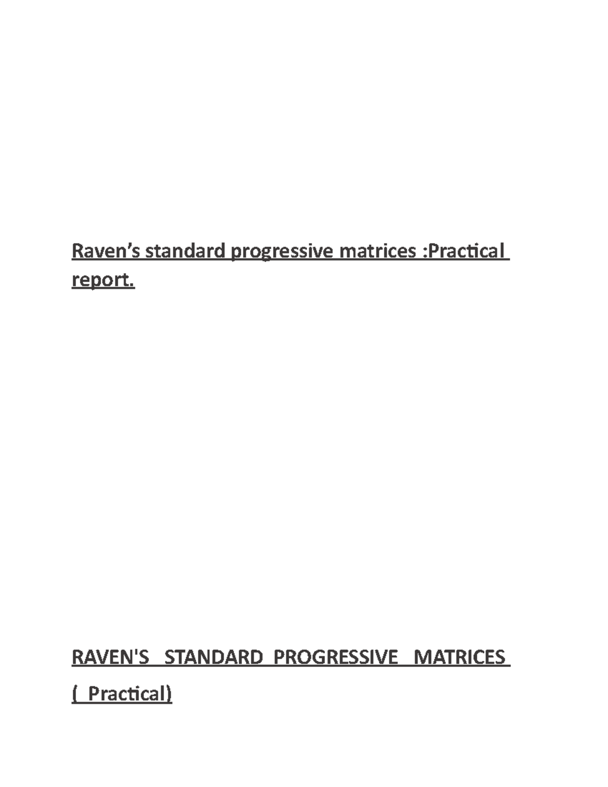 RSPM practical report - It is about RSPM. It is about a progressive ...
