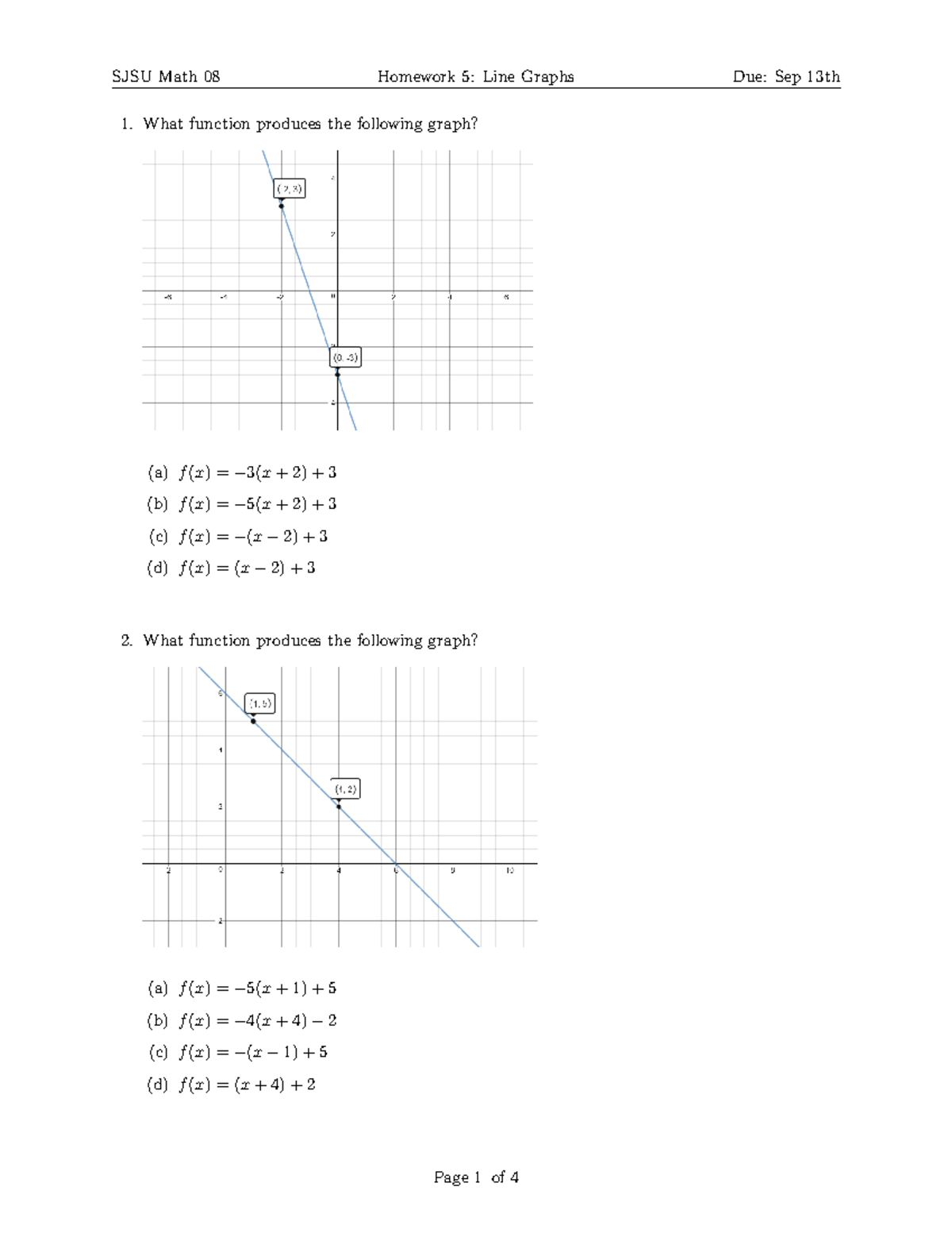 Hw 5 Line Graphs - Homework which would help prepare for the exam. (It ...
