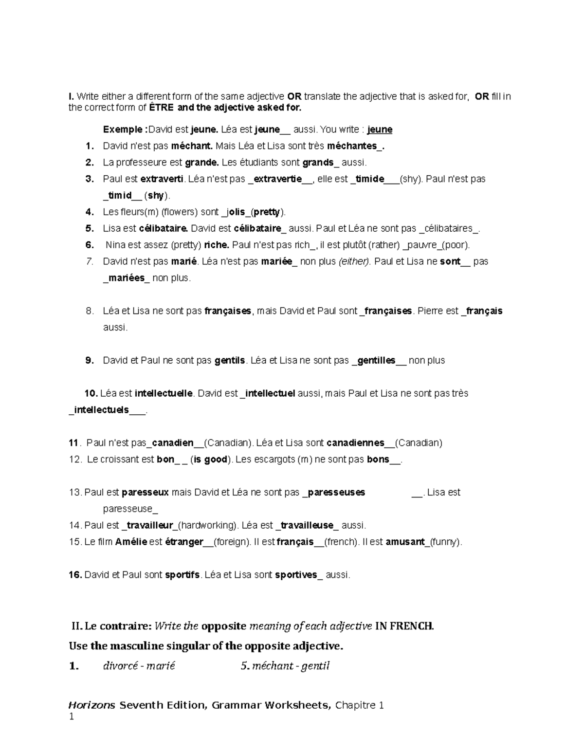 Adjectivessss Thing I Write Either A Different Form Of The Same