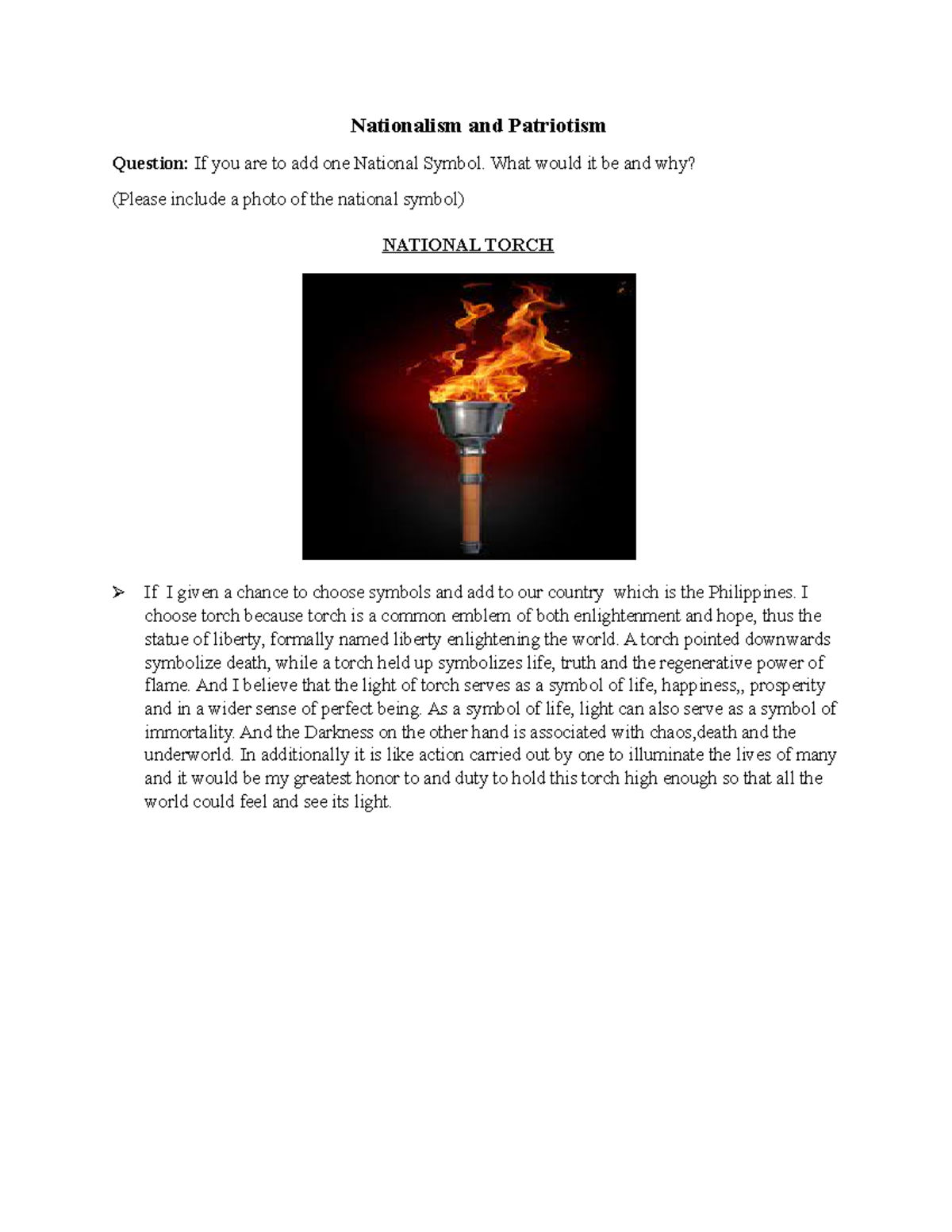 Nationalism and Patriotism - Nationalism and Patriotism Question: If ...