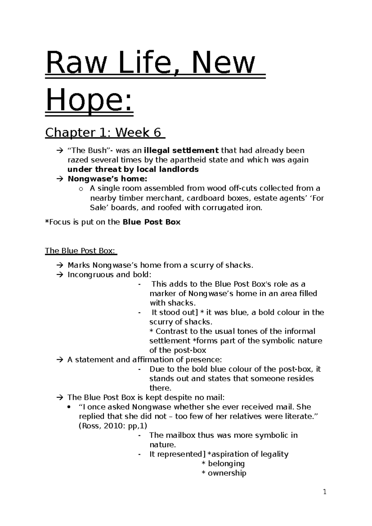 WEEK 6- Raw Life, New Hope - Raw Life, New Hope: Chapter 1: Week 6 “The ...