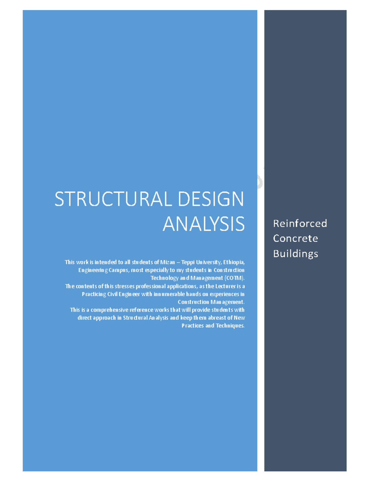 The Structural Design Analysis of Reinforced - STRUCTURAL DESIGN ...