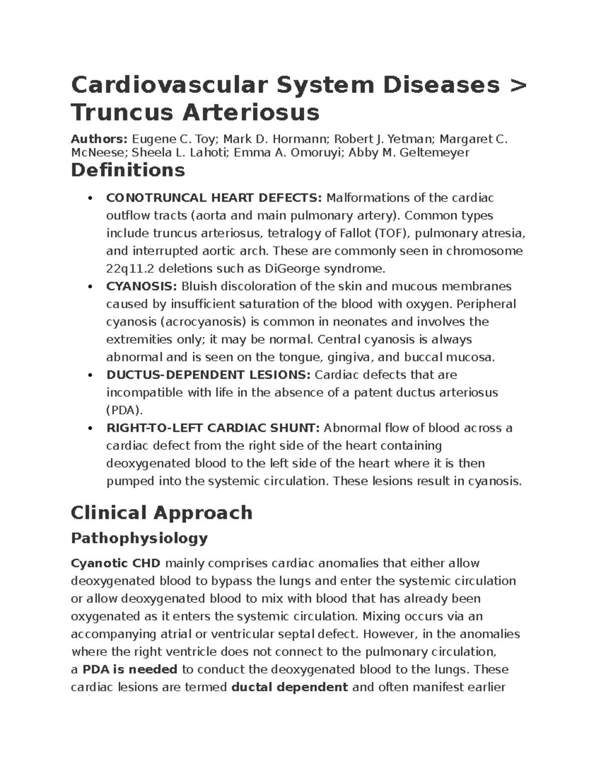 Cardiovascular System Diseases - Toy; Mark D. Hormann; Robert J. Yetman ...