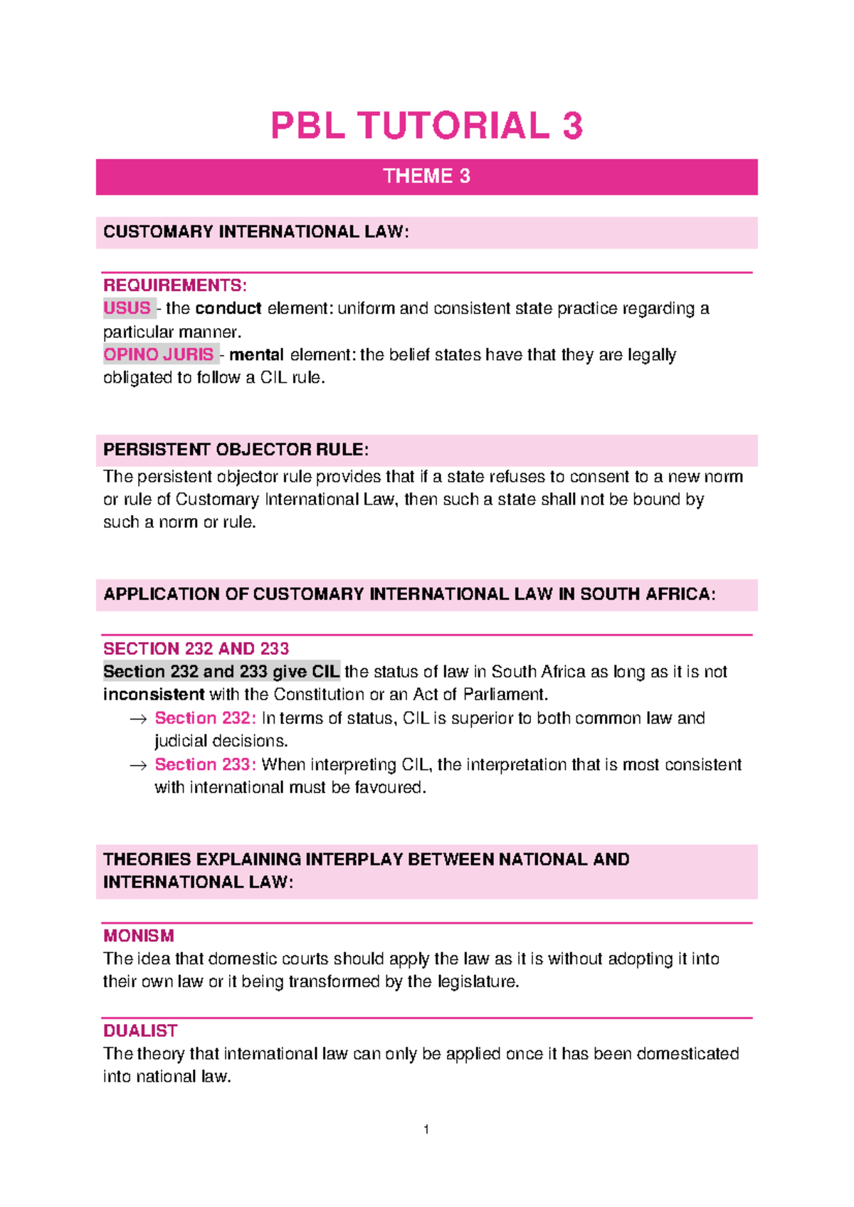 PBL Tutorials - This is tutorial work covered in class, the tutors said ...
