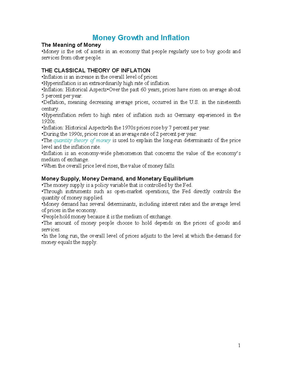 Money growth - Principles of Macroeconomics - Money Growth and ...