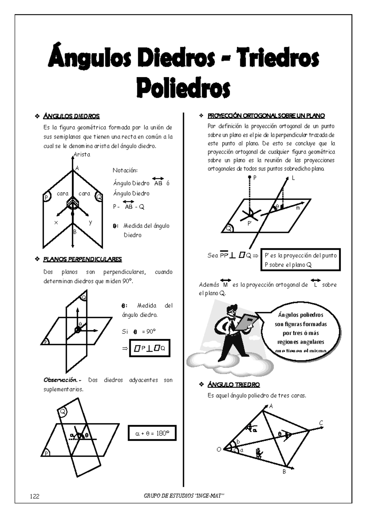 Ángulo Diedro Y Poliedro - GRUPO DE ESTUDIOS “INGE-MAT” 122 ÁNGULOS ...