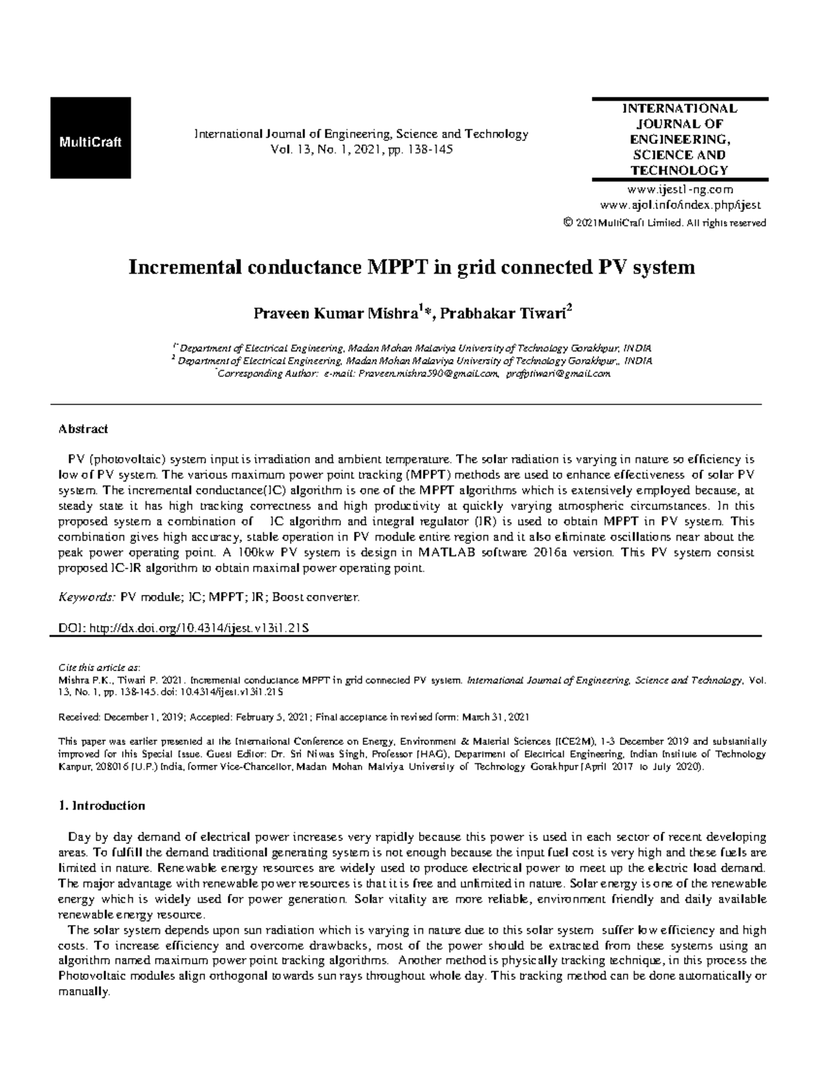 210270-Article Text-521566-1-10-20210709 - MultiCraft International ...