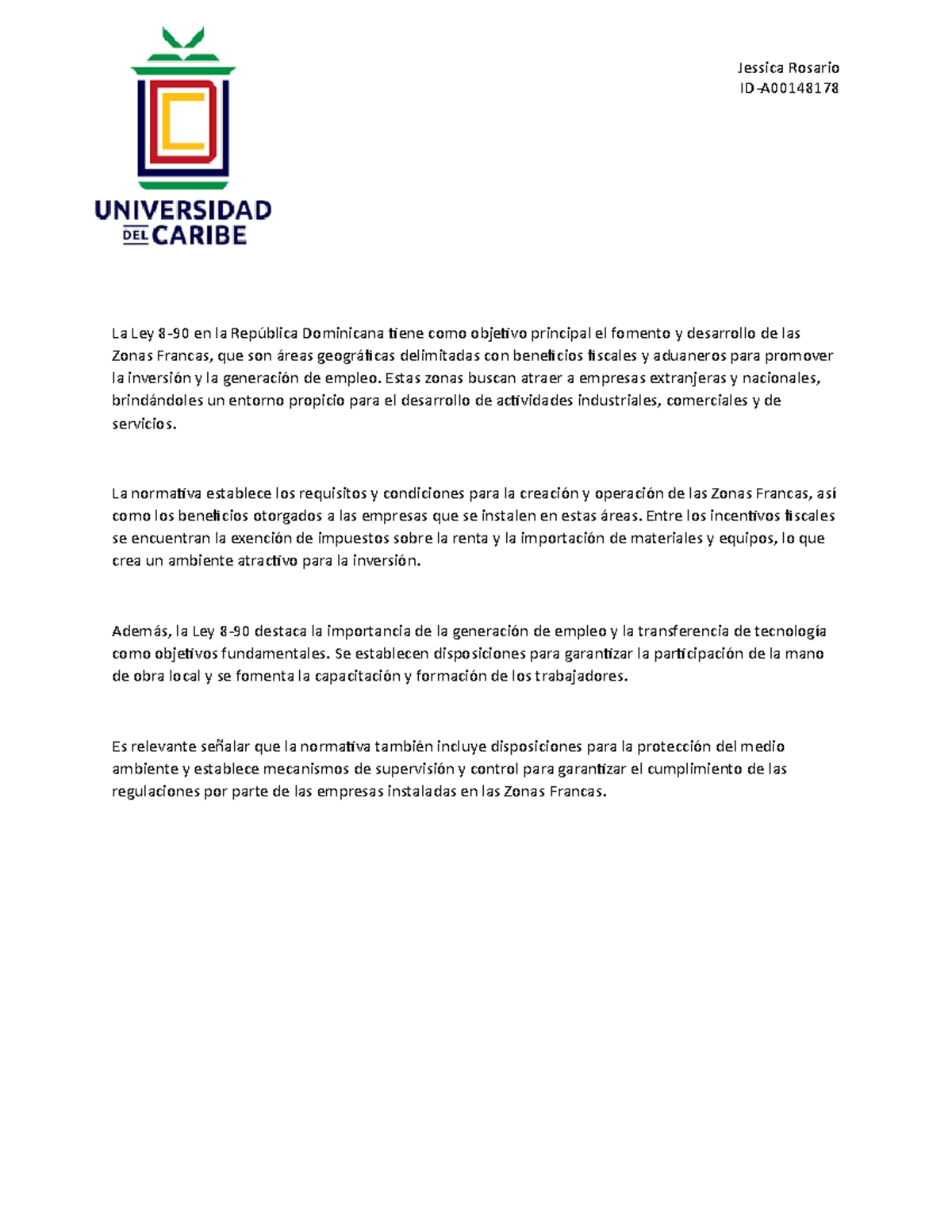 NORMATIVA LEY 8-90 - Jessica Rosario ID-A La Ley 8-90 en la República ...