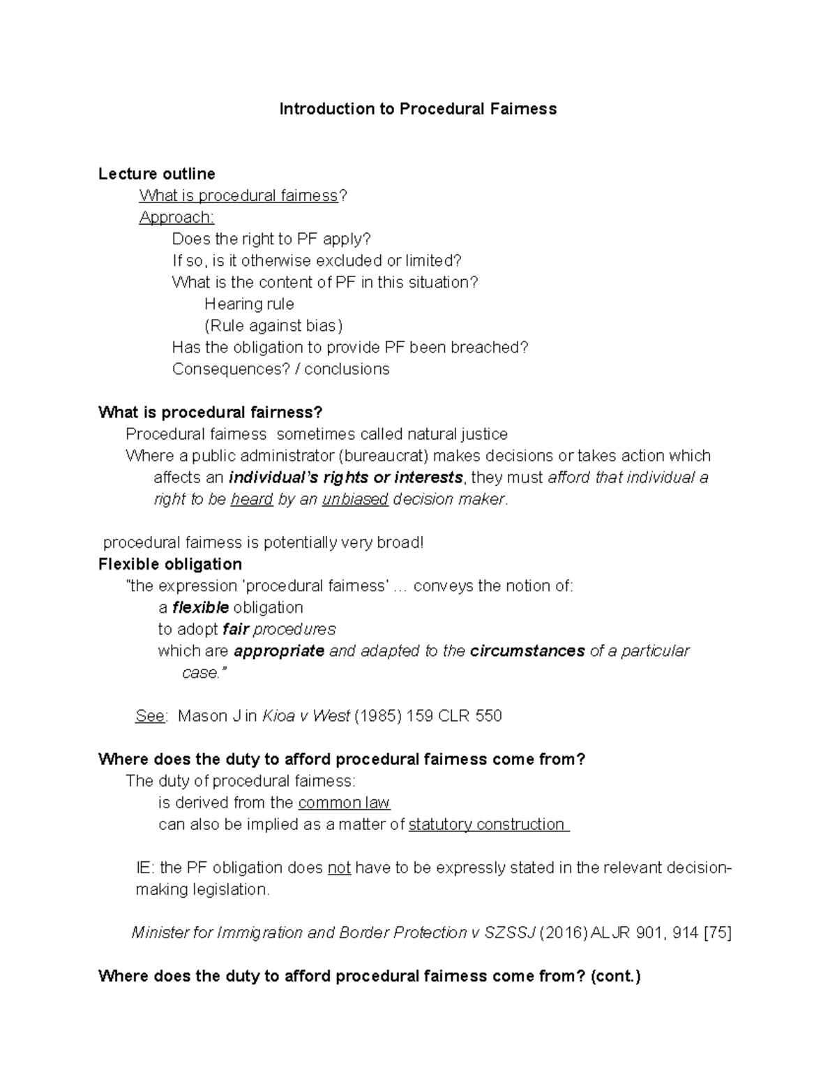 Introduction to Procedural Fairness - Introduction to Procedural ...