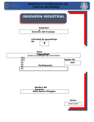 Unidad III.- Estudio DE Movimientos - UNIDAD III.- ESTUDIO DE ...