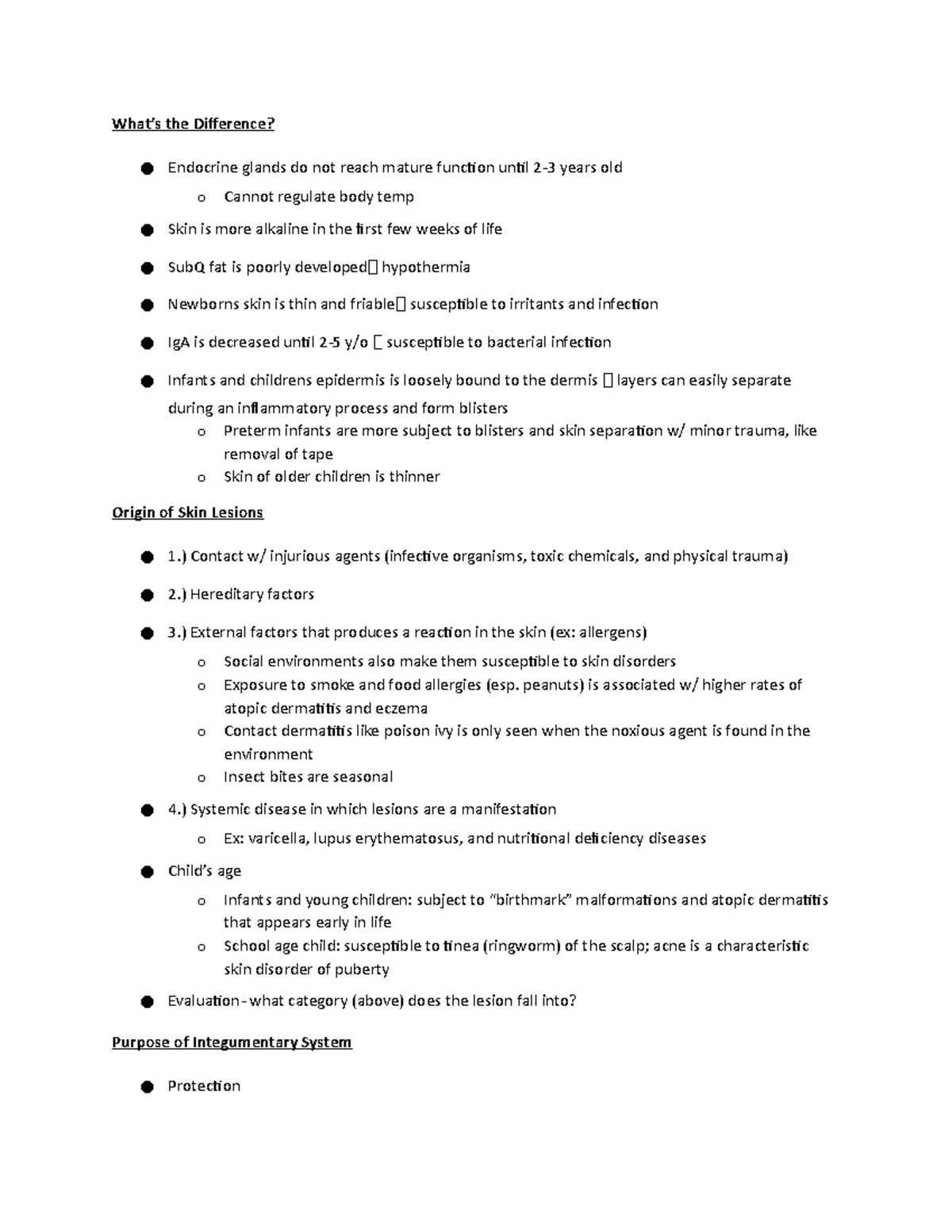 PEDS Skin outline - skin problems lecture - What’s the Difference ...