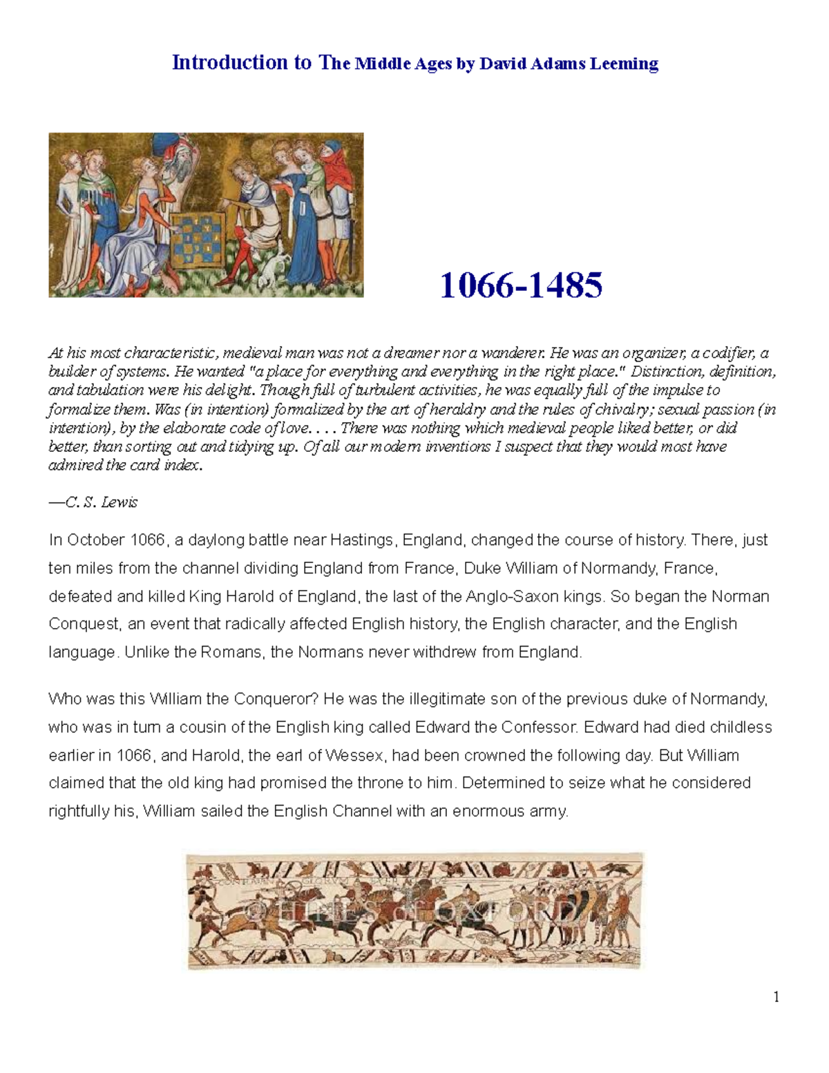 Middle Ages Article - 2018 - Introduction to The Middle Ages by David ...