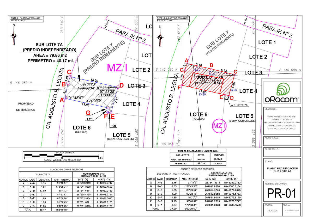 MQ T 0014 LA Capilla - SUB LOTE 7A Calzando medidas - CA. MONSEÑOR ...