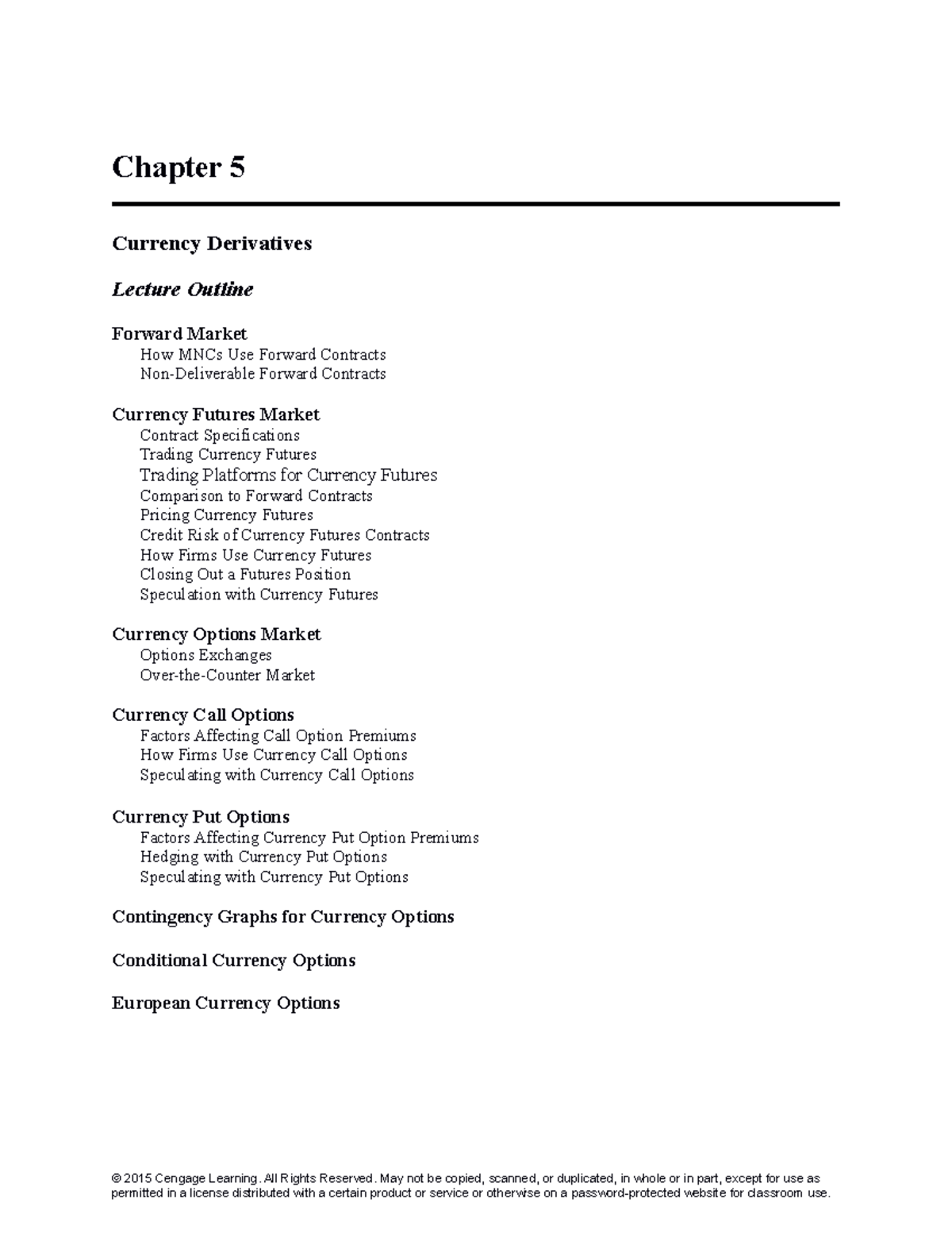 IFM12e IM ch05 - Tutorial - Chapter 5 Currency Derivatives Lecture Outline Forward Market How ...