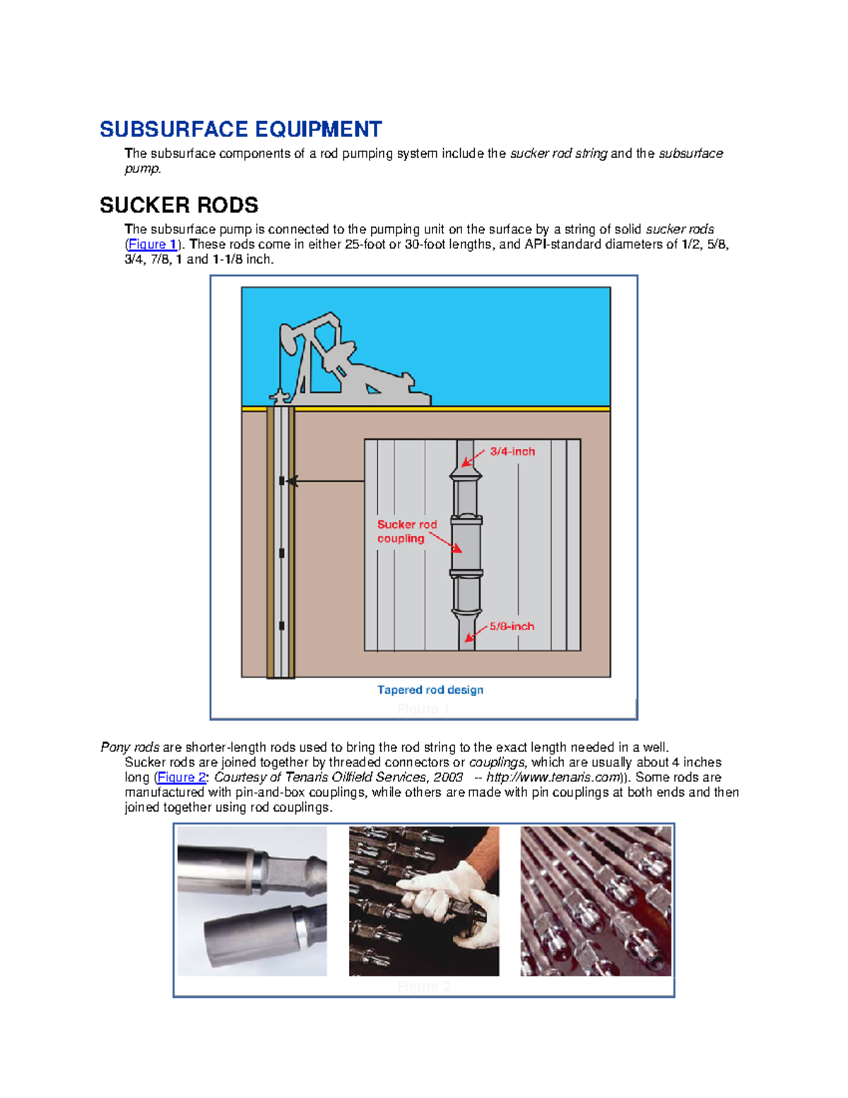 Subsurface Equipment for Rod Pumping Systems - Studocu