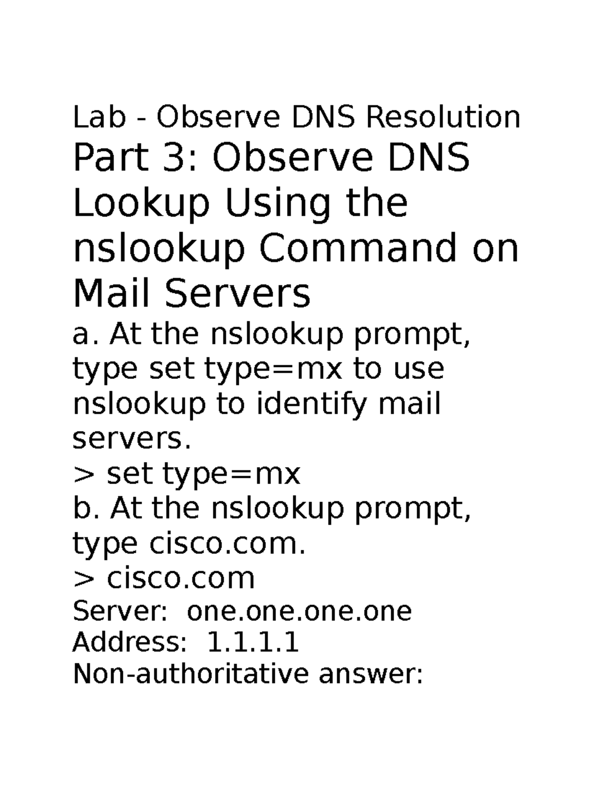 Lab Jkl Lab Observe Dns Resolution Part 3 Observe Dns Lookup