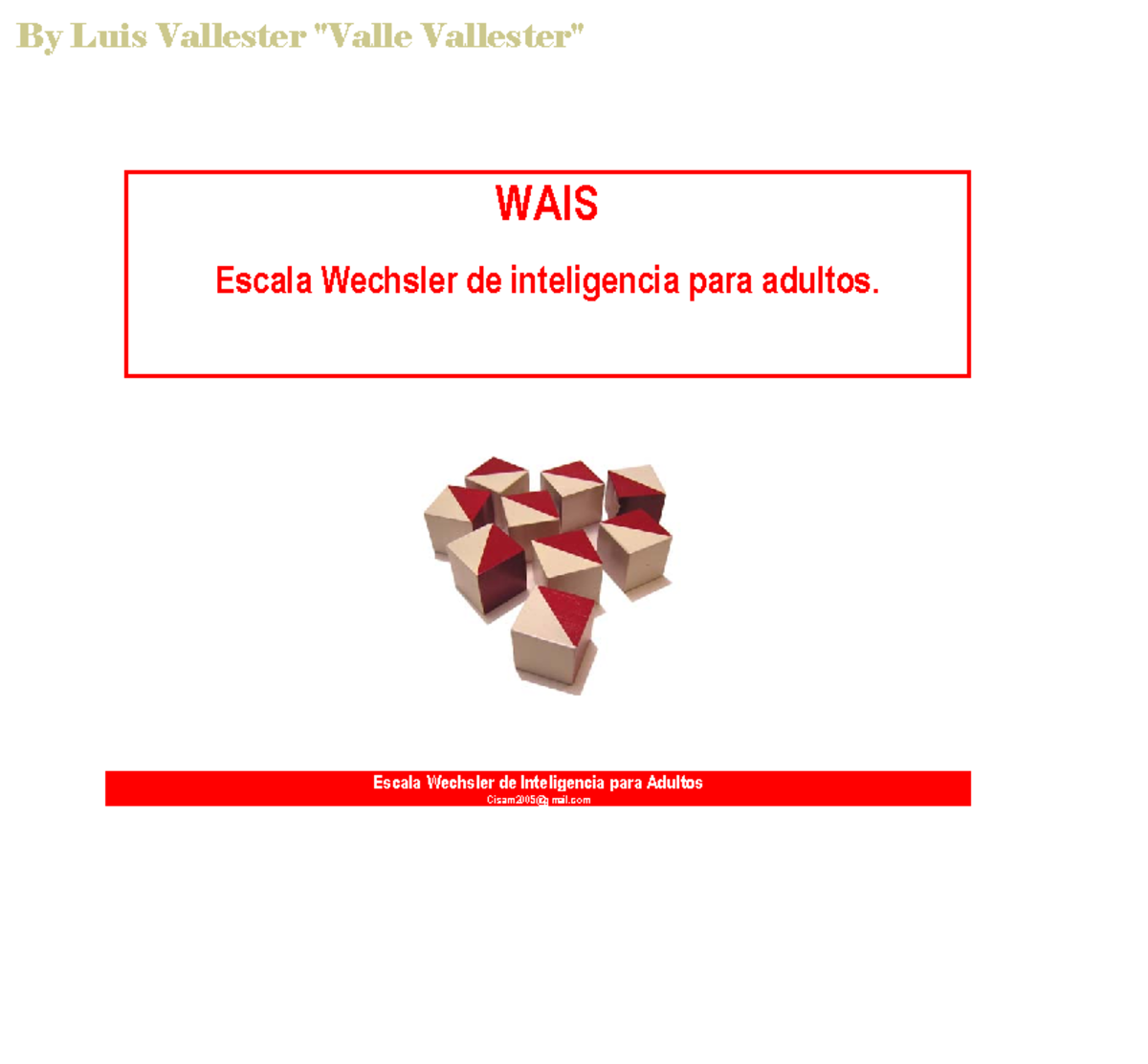 Manual WAIS CON Puntaje Estandar BY LUIS Vallester - CISAM WAIS Escala ...