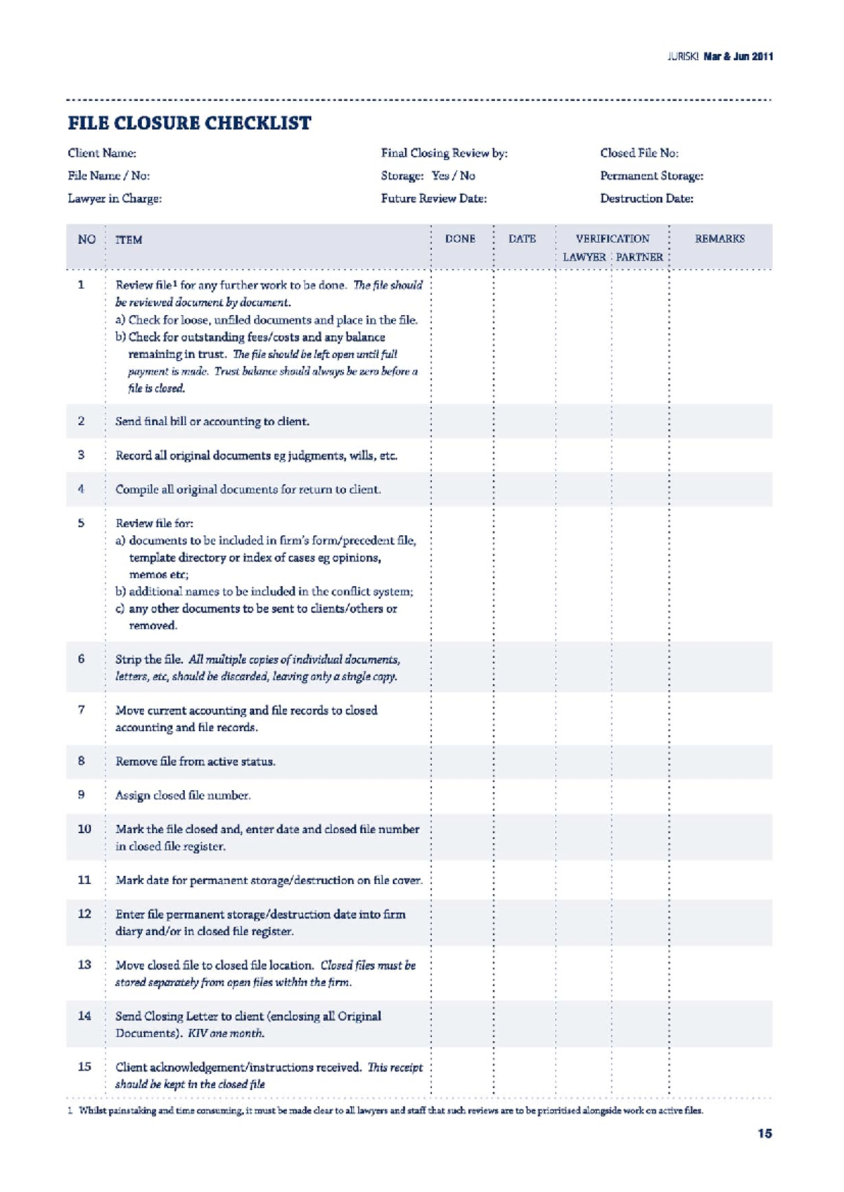 File Closure Guideline - Civil Procedure I - Studocu