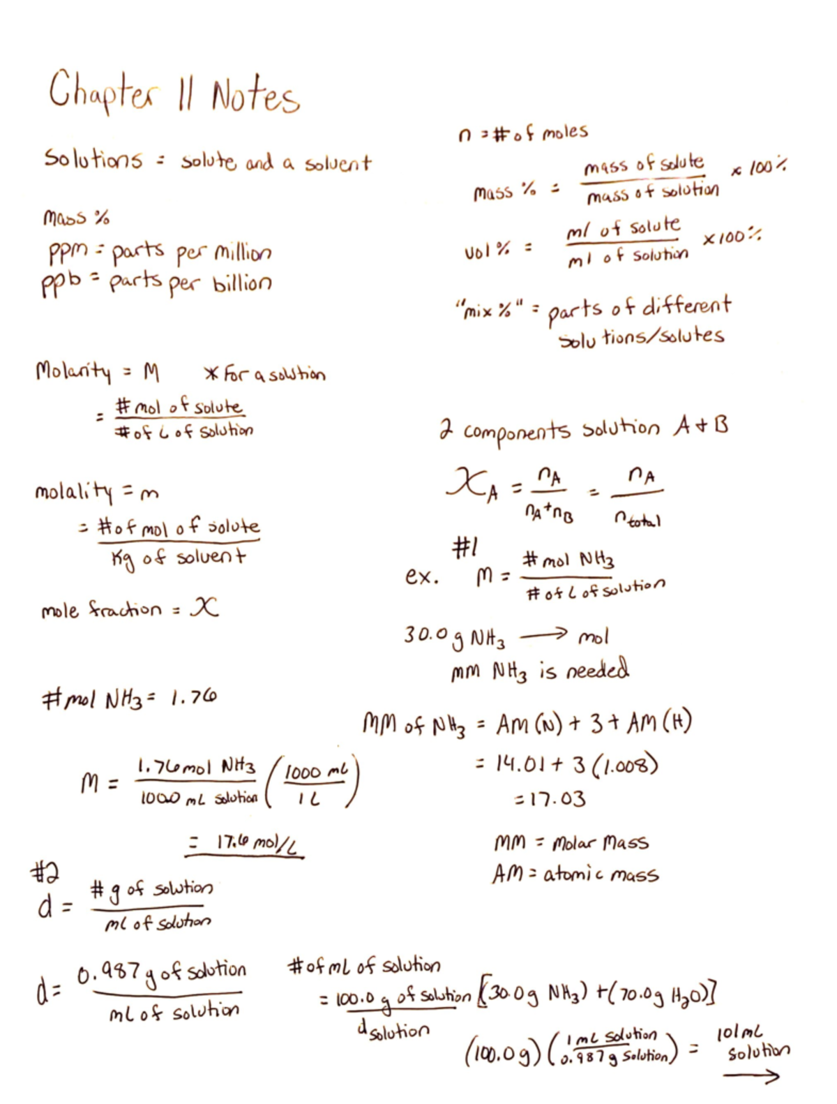 Chapter 11: Solutions and Colloids Notes (Pt 2) - Chapter 11 Notes ...