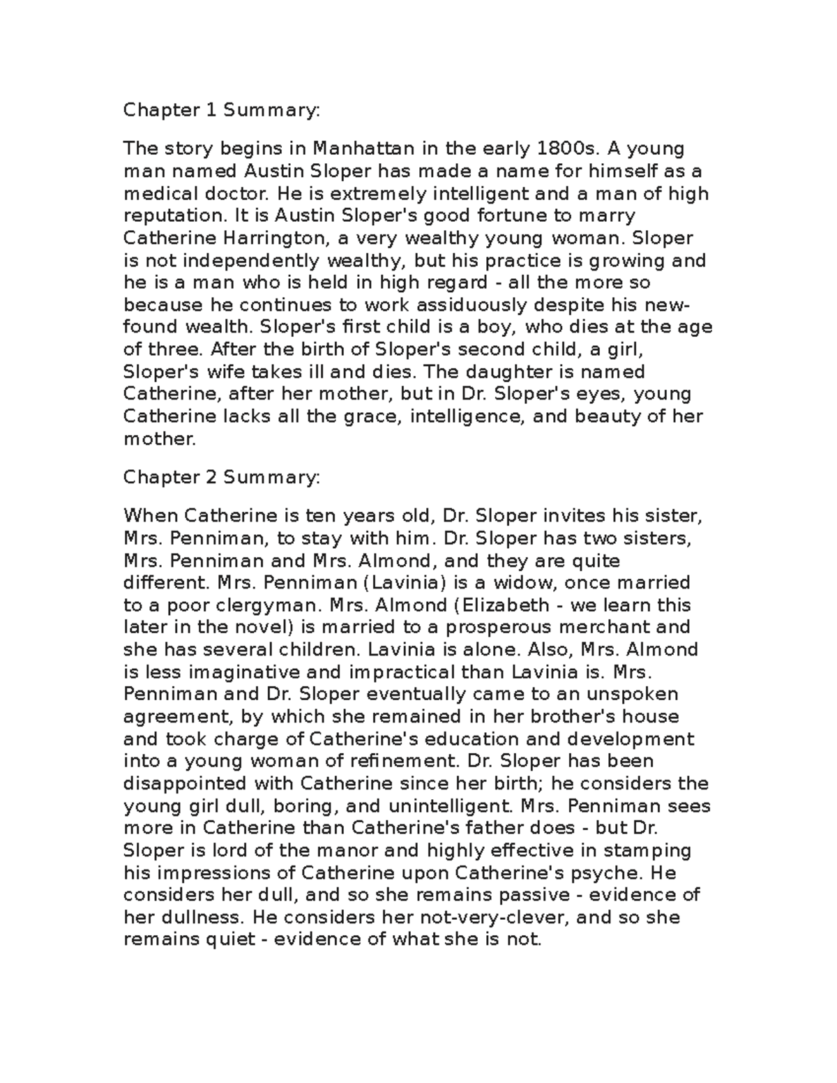 Henry James Summary - Chapter 1 Summary: The story begins in Manhattan ...
