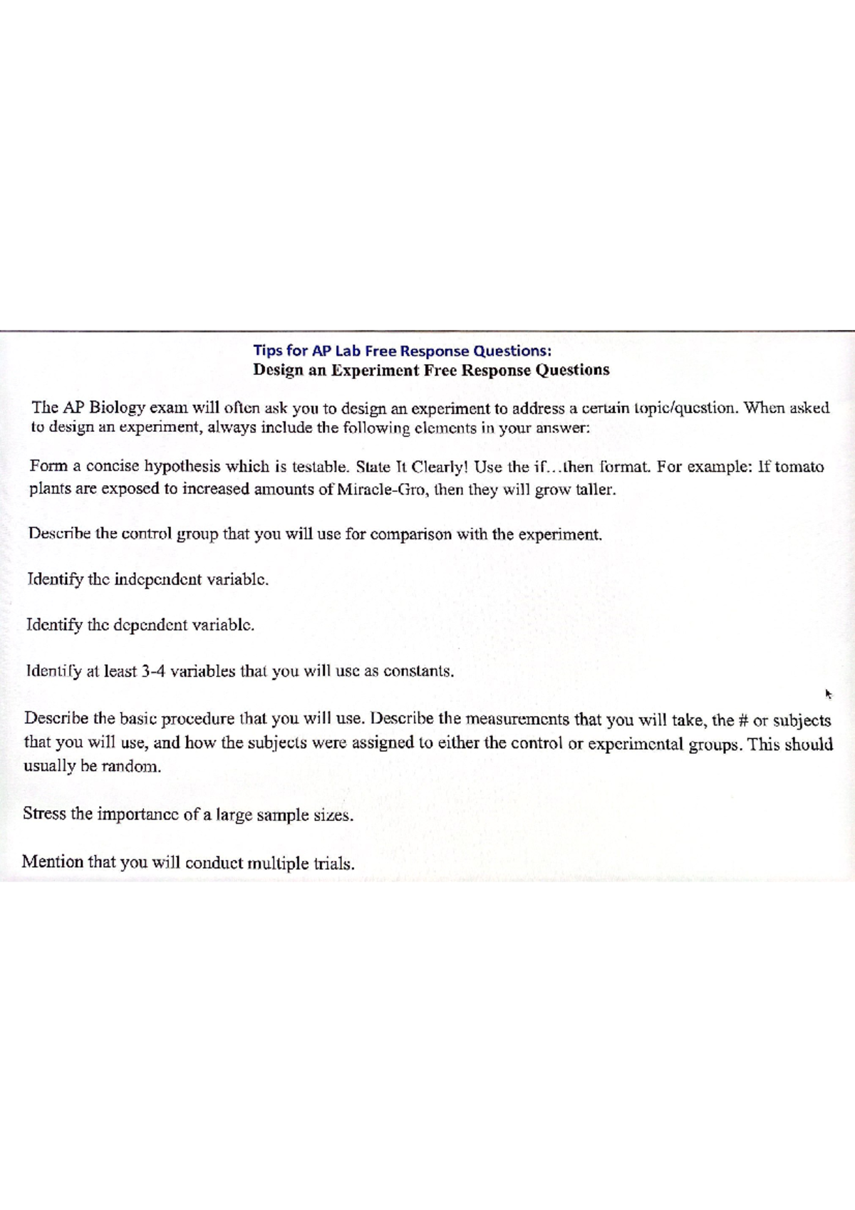 Tips for AP - FGCU - BSC 1010C - Studocu