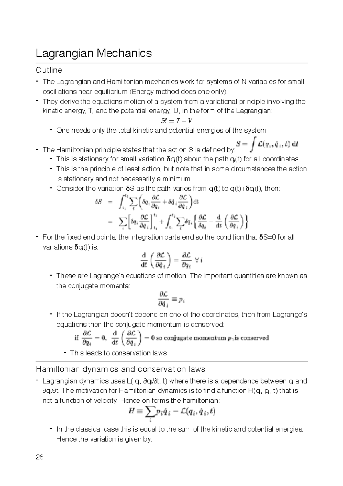 1B Natural Sciences - Physics B - Dynamics - Part 4 - Lagrangian ...