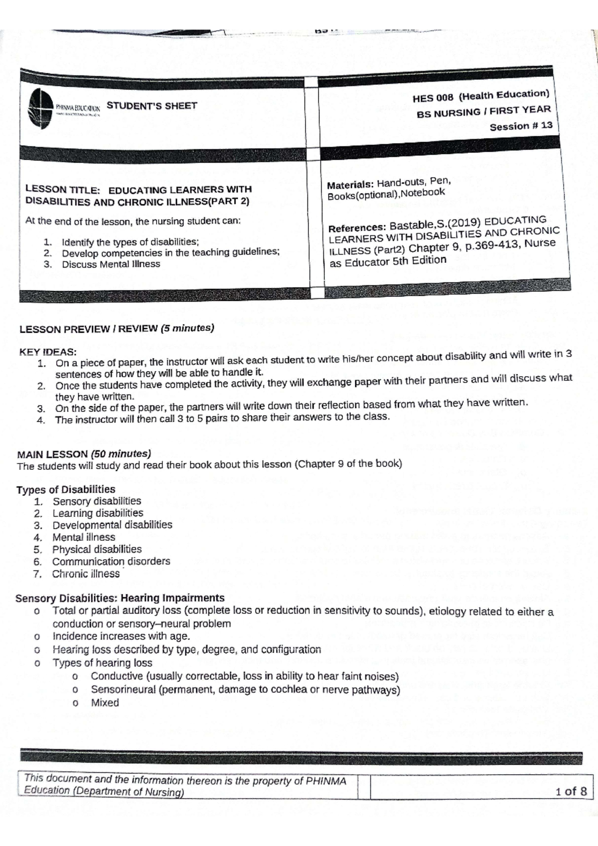 HES 008 SAS13 - HEALTH EDUC - HES 008 (Health Education) PHINMA ...