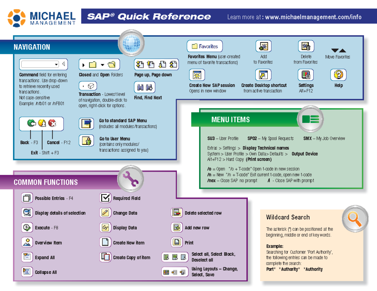Sap-cheat-sheet - aaaa - NAVIGATION Command field for entering ...