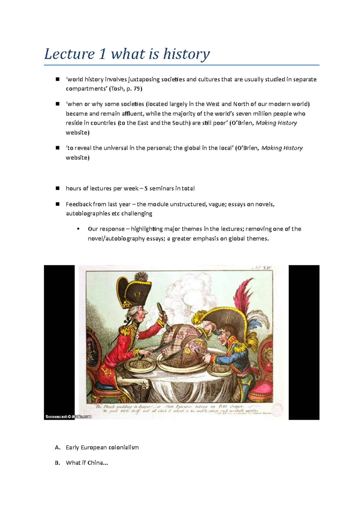 Lecture 1 what is history - Lecture 1 what is history ‘world history ...