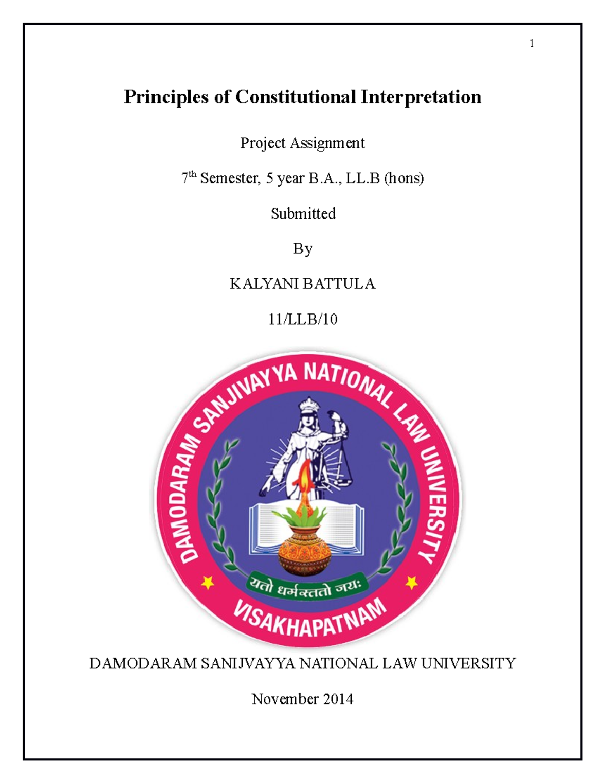 Principles of Constitutional Interpretat - Principles of Constitutional ...