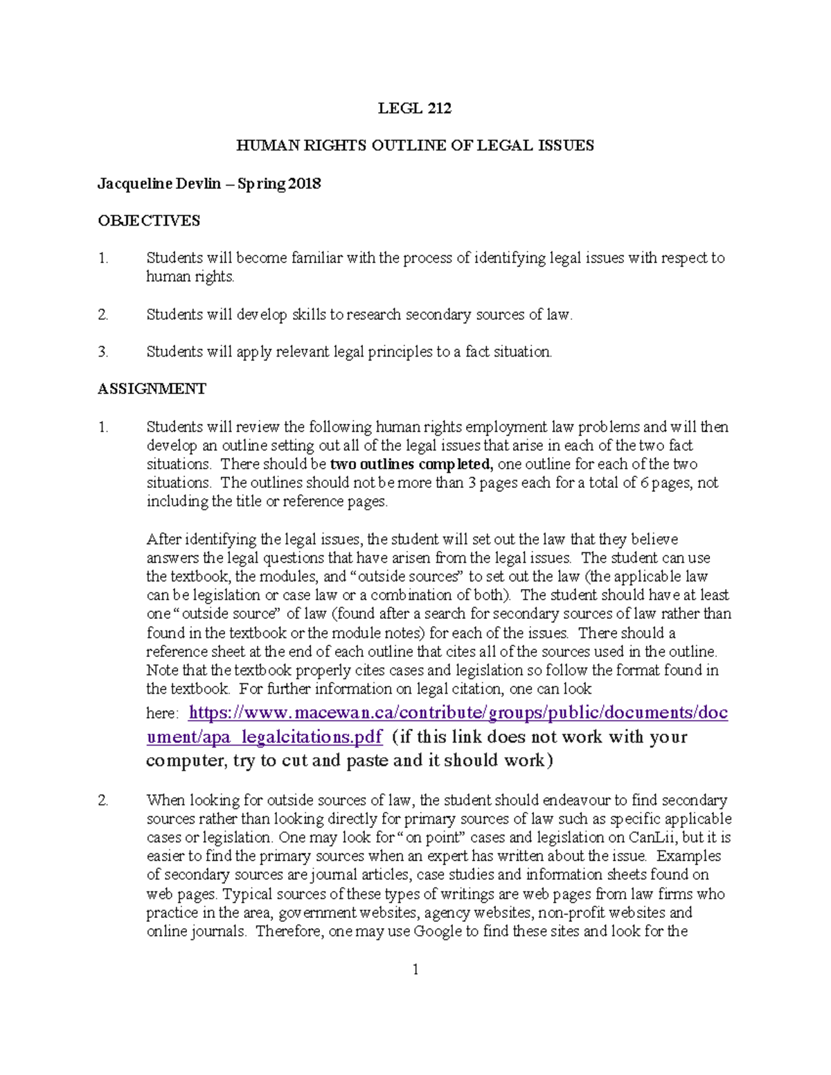 Human Rights Outline Spring 2018 - 1 LEGL 2 12 HUMAN RIGHTS OUTLINE OF ...