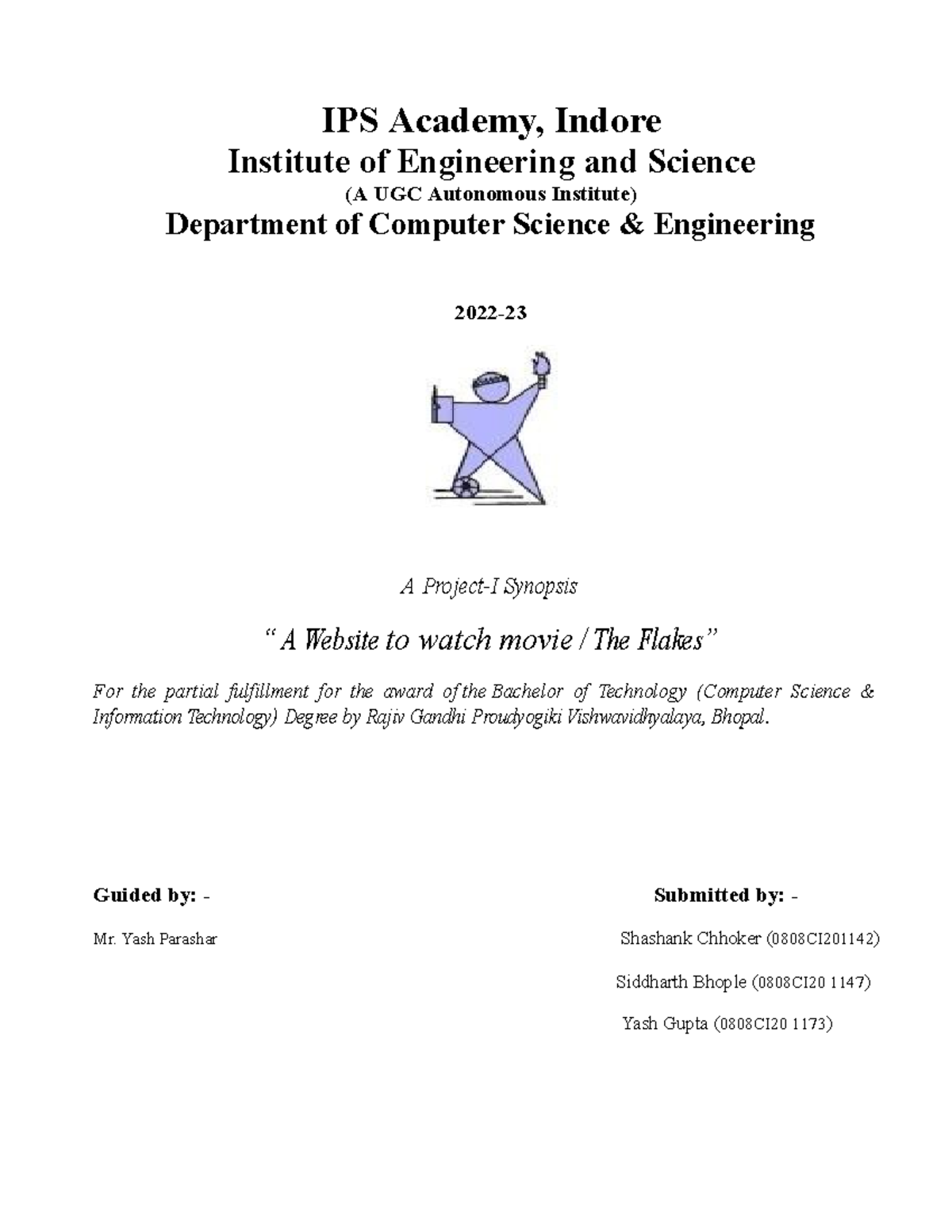 Minor Project Synopsis 1 - ####### IPS Academy, Indore Institute of ...