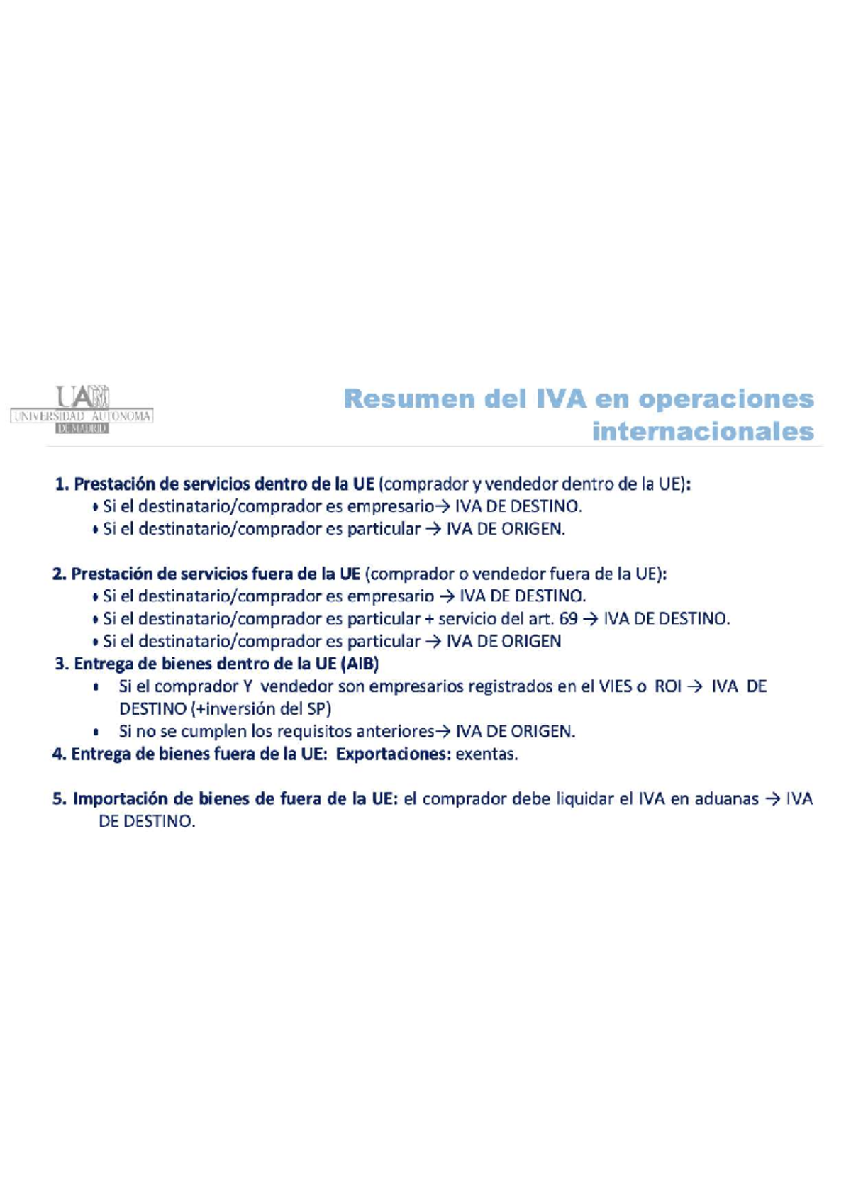 Esquema IVA - Sistema Tributario Español - Studocu