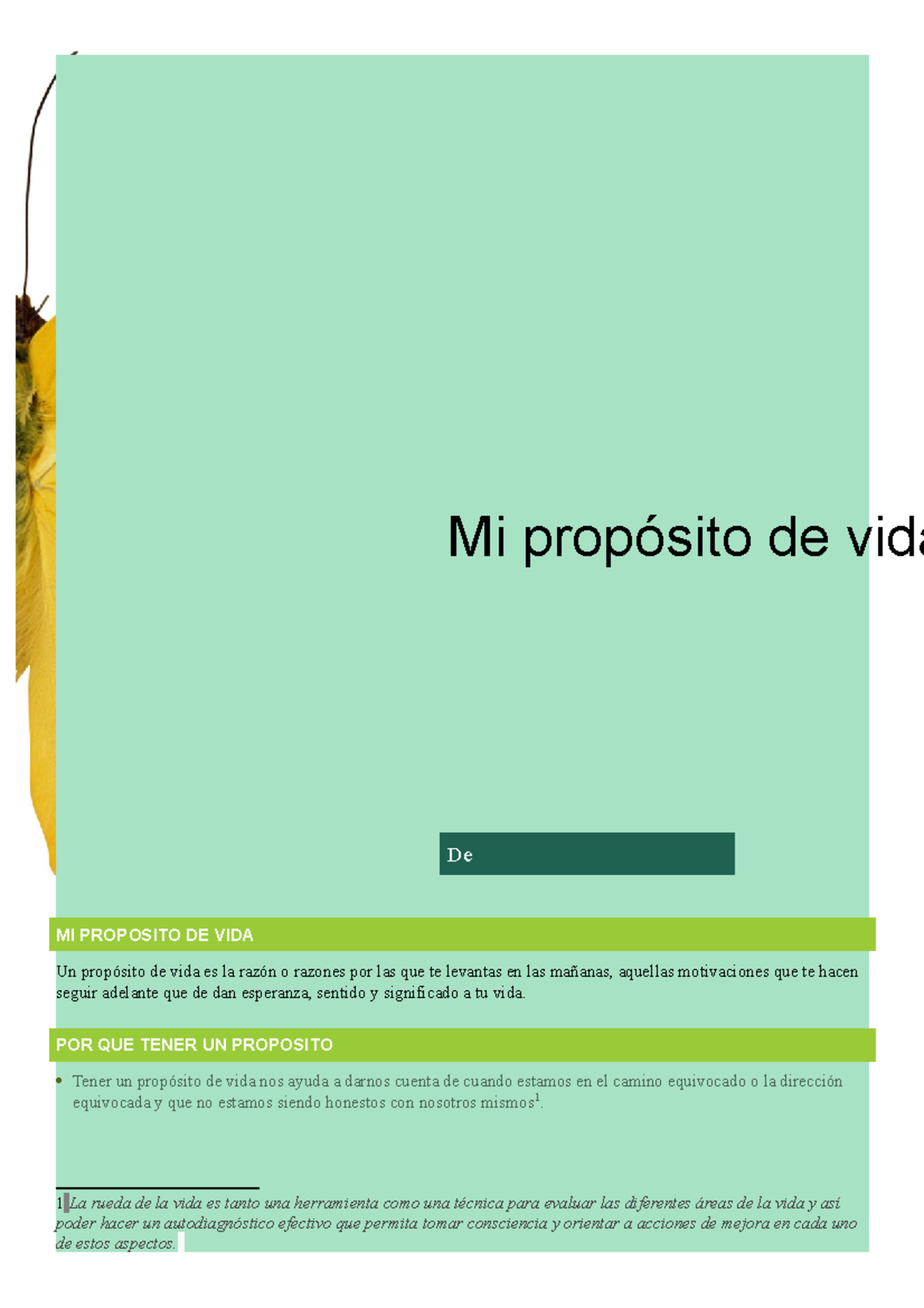 Mi propósito de vida HD Evidencia 1 - Mi propósito de vida De MI ...