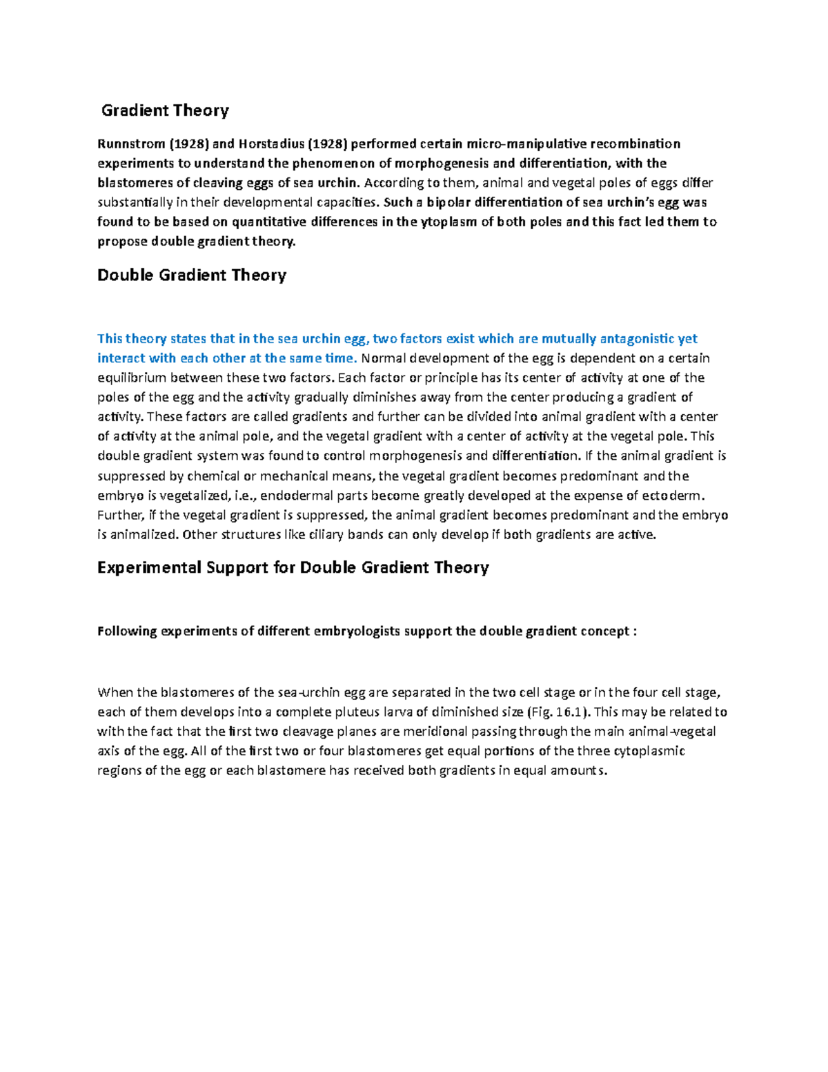 Gradient and double gradient Theory - Gradient Theory Runnstrom (1928 ...