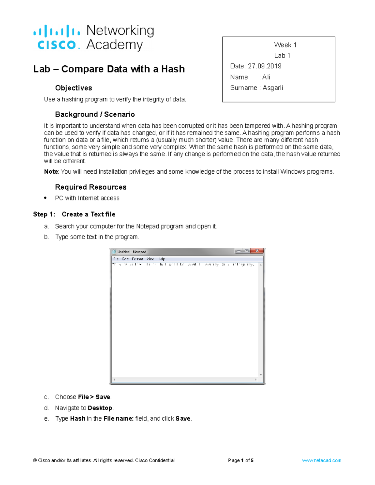 Week1 Lab 1 - Sample - Compare Data with a Hash-Ali Asgerli - Lab ...