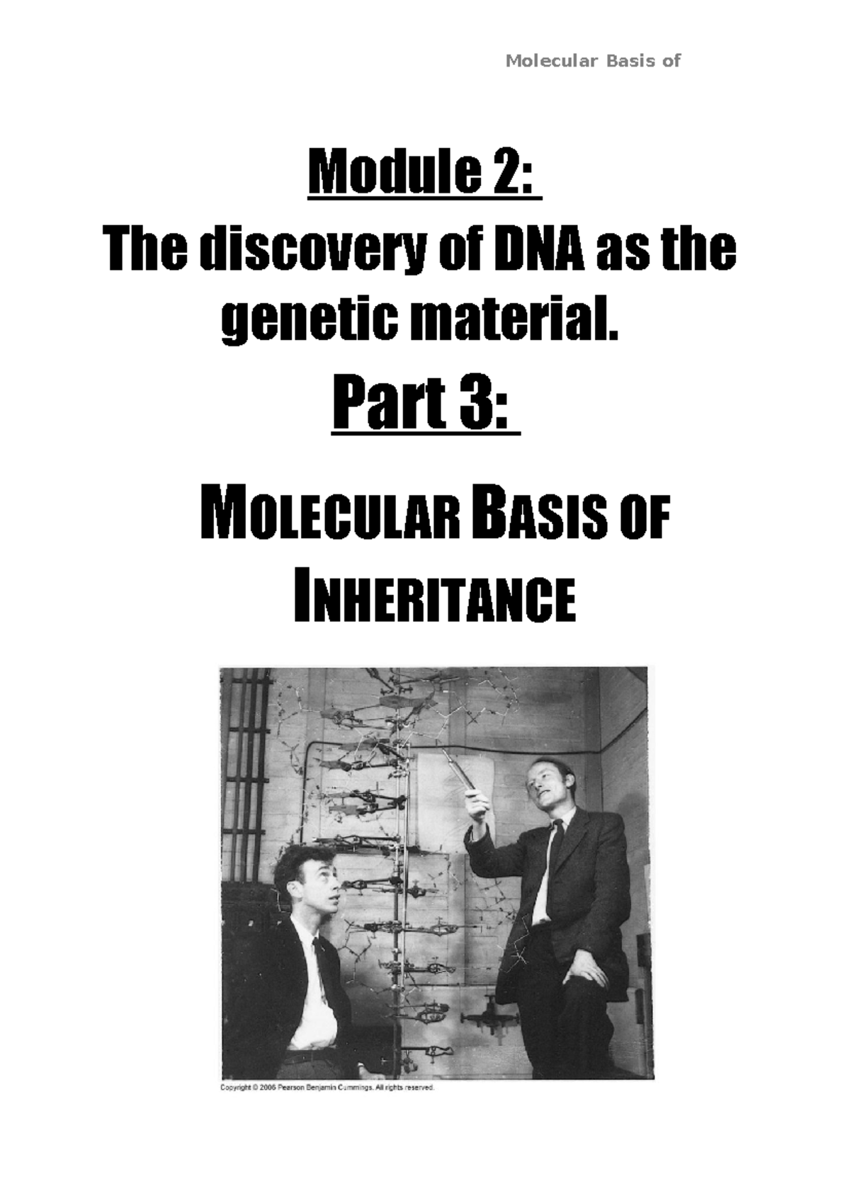 Week 5 Molecular Basis of Inheritance Summary and Revision Questions ...