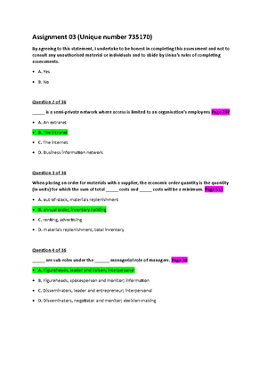 MNG2601 Assignment 2 - Started on Wednesday, 24 August 2022, 8:27 PM State Finished Completed on ...