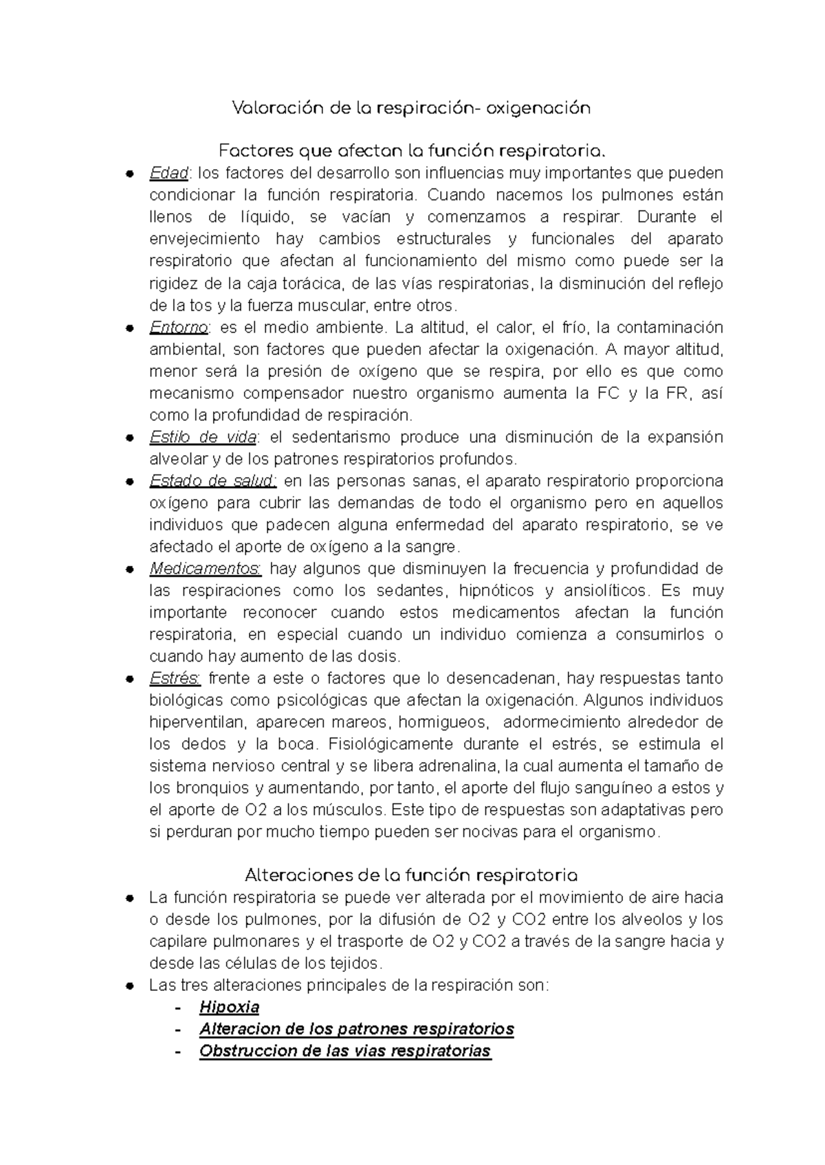 Valoración de la respiración clase - Valoración de la respiración ...