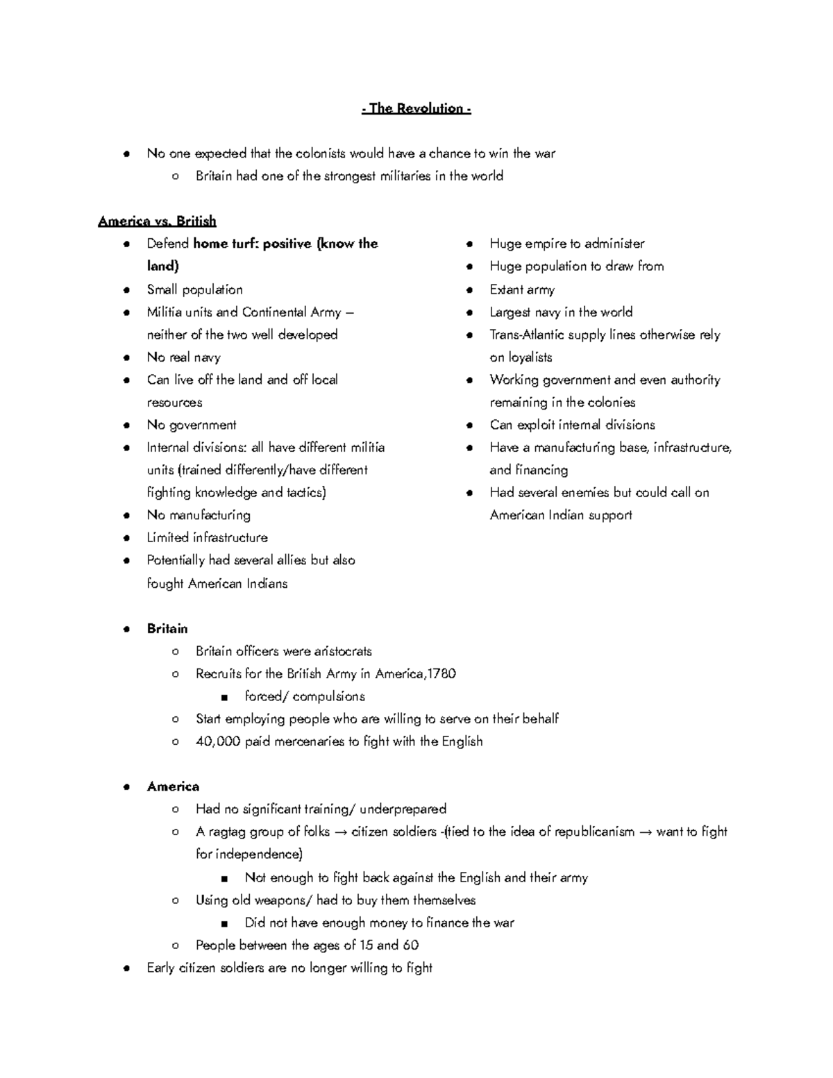 U.S History: The Revolution - The Revolution - No one expected that the ...