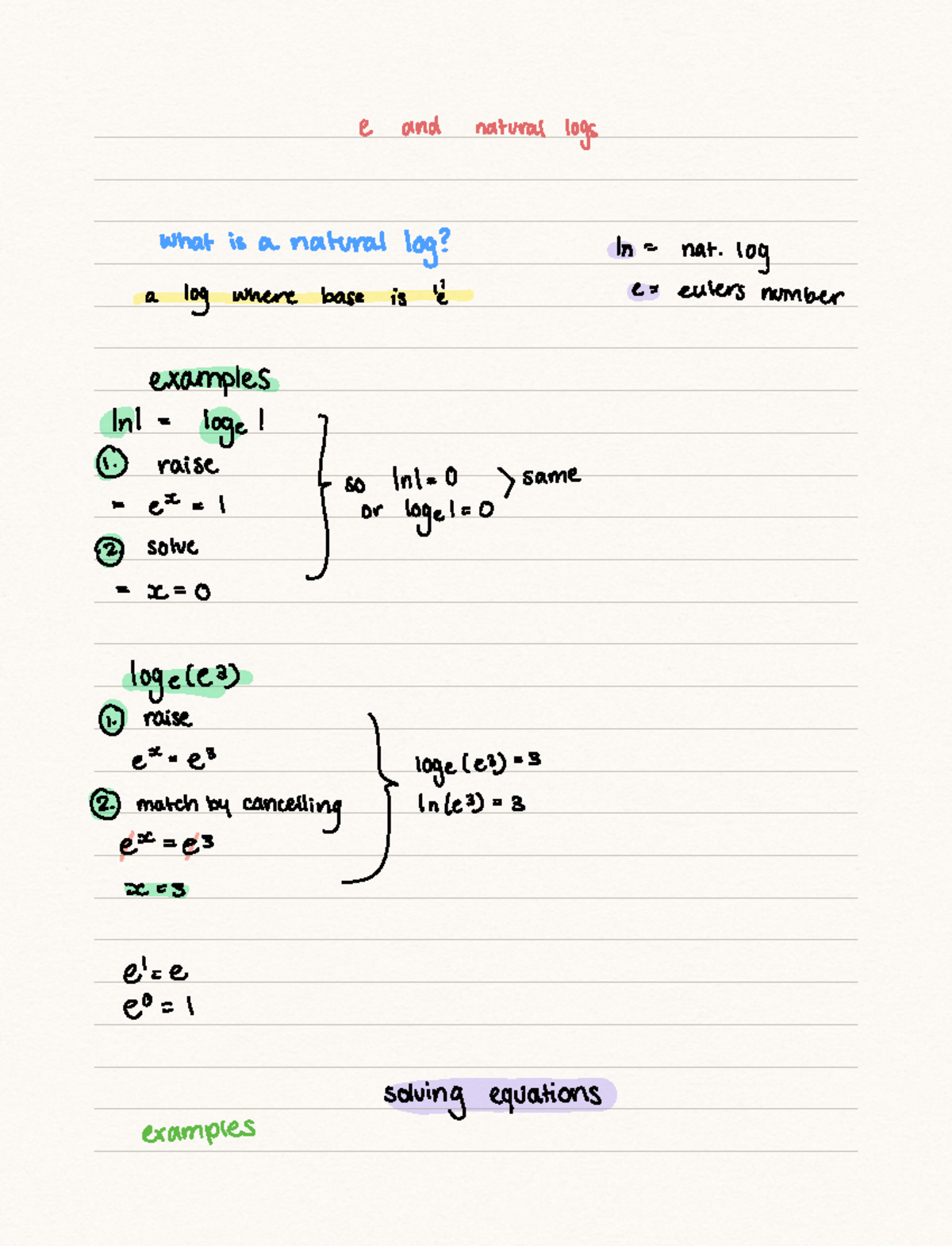 E's and natural logs - e and natural logs In nat log what is a natural ...