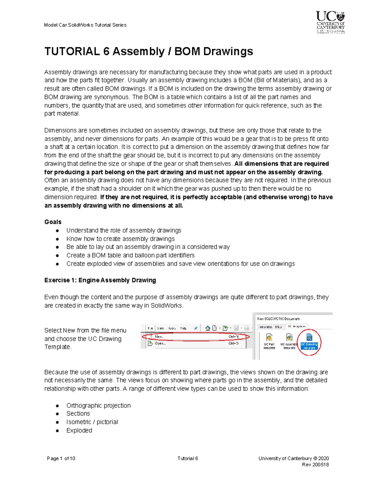 Model Car Solid Works Tutorial 6 (2005 18) - TUTORIAL 6 Assembly / BOM ...