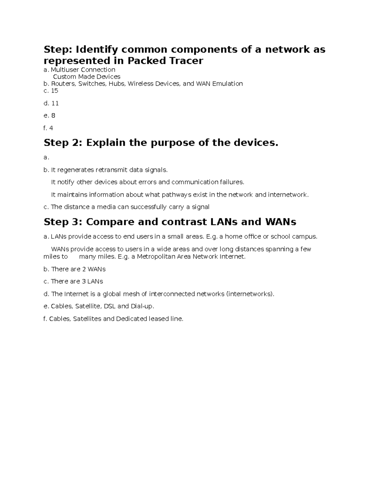 219004129 Networking Practical - Step: Identify common components of a ...