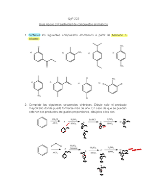 Guía Alcoholes Química Orgánica I - Química Orgánica I Guía de Ejercicios 12: Alcoholes Profesor ...