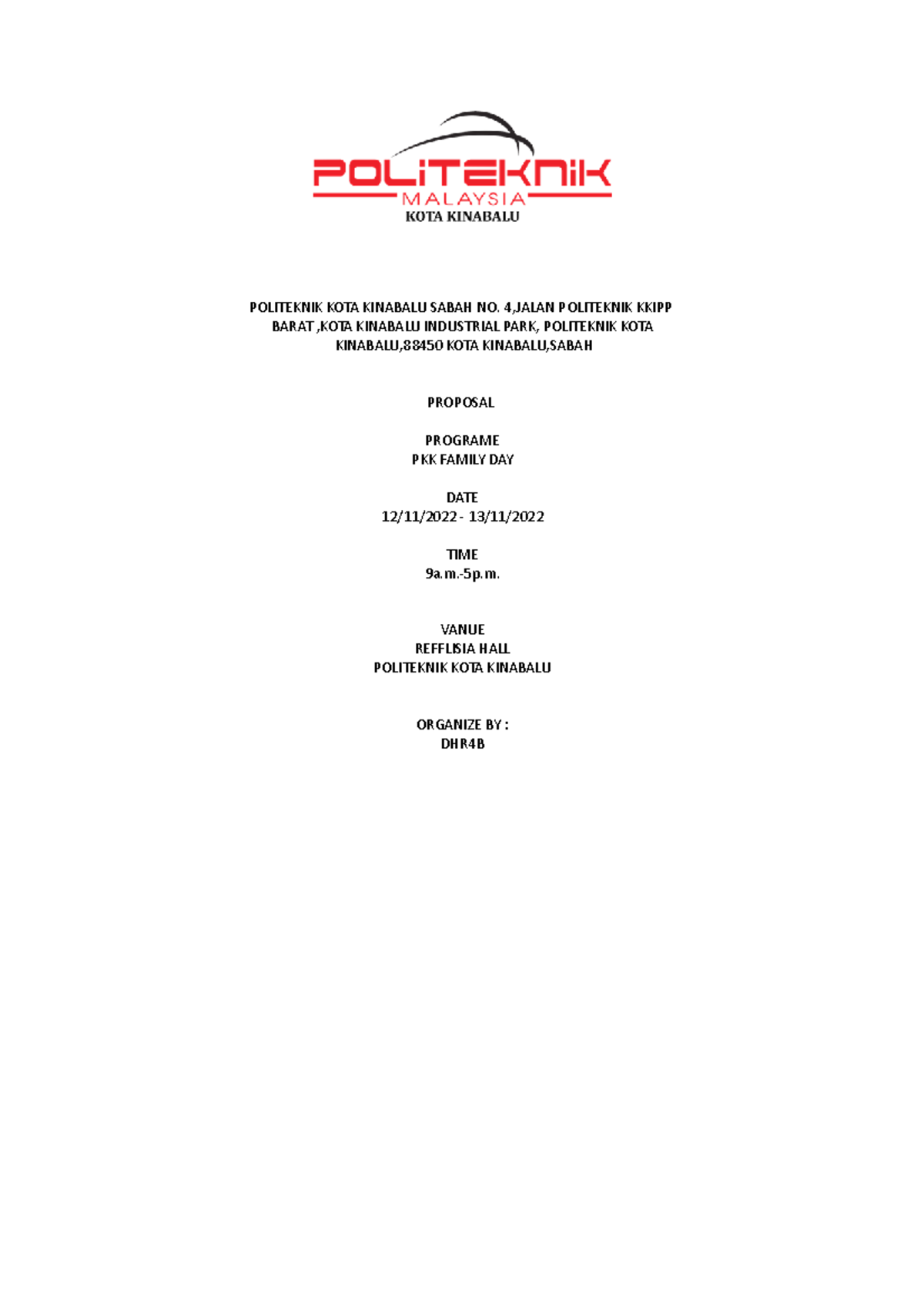 Proposal MICE - .... - POLITEKNIK KOTA KINABALU SABAH NO. 4,JALAN ...