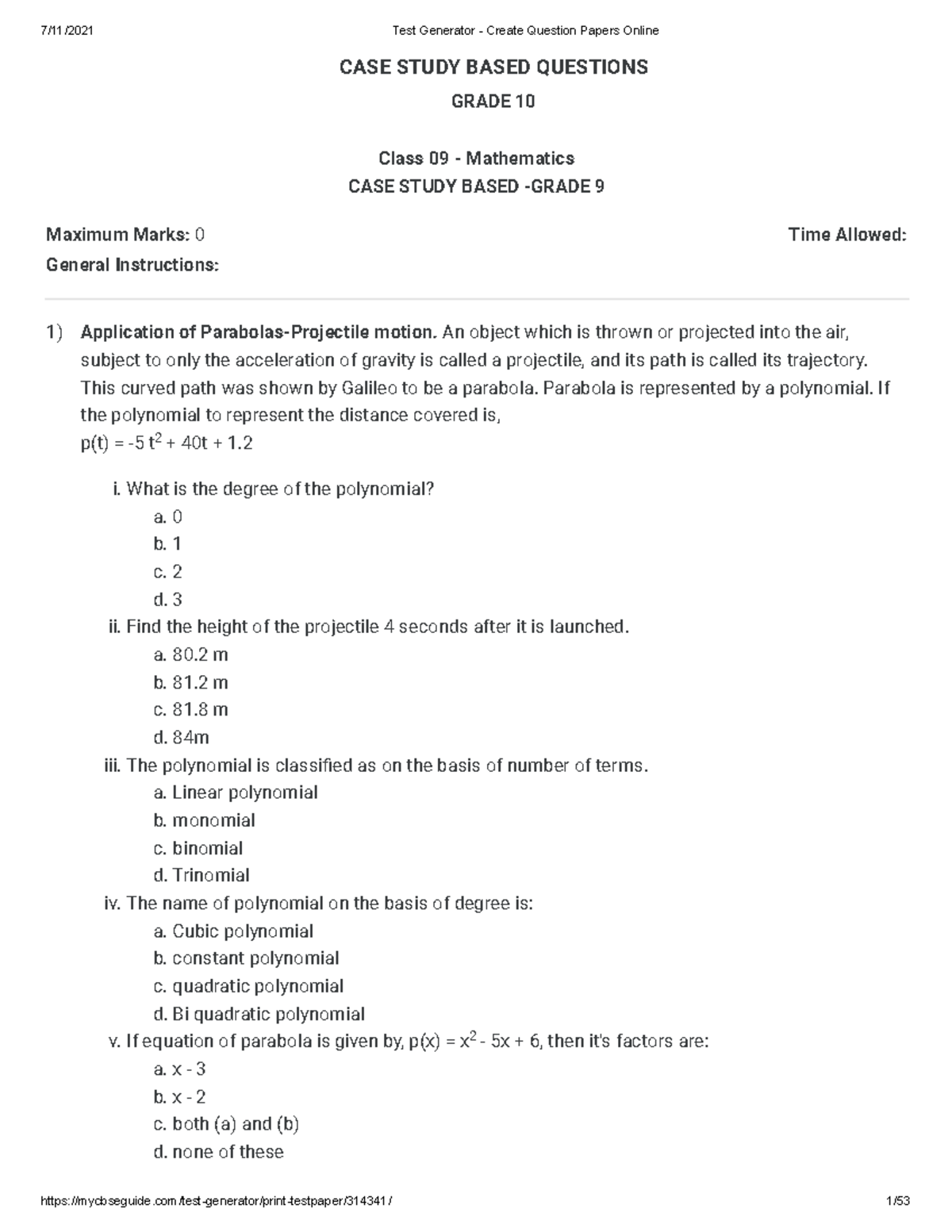CASE Study Based -9 - Good - CASE STUDY BASED QUESTIONS GRADE 10 Class ...