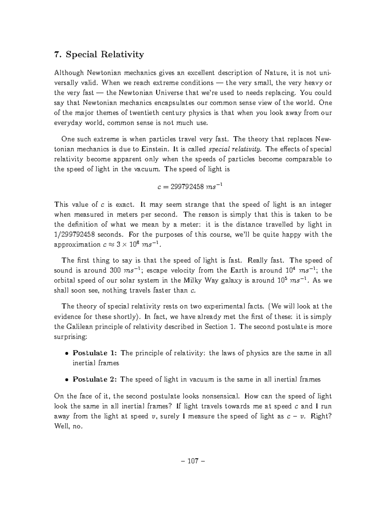 Dynamics and Relativity 2012-2013 Lecture 7 - Special Relativity - 7 ...