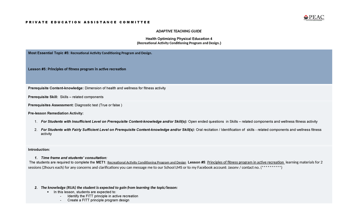Adaptive Teaching Guide for SHS - P R I V A T E E D U C A T I O N A S S ...
