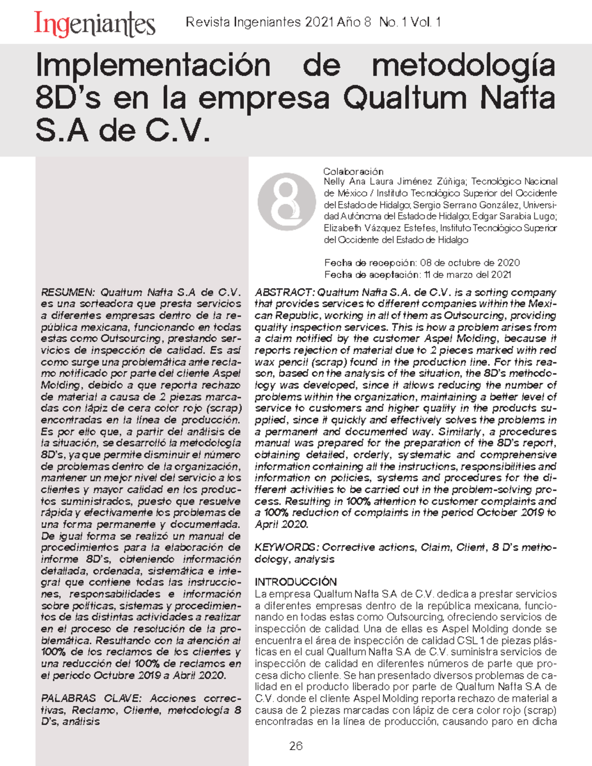 4 Metodologia 8Ds - material de repaso - RESUMEN: Qualtum Nafta S de C ...
